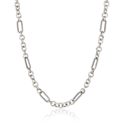 Samuel B Alternating Chain Necklace Sterling Silver - TVSN
