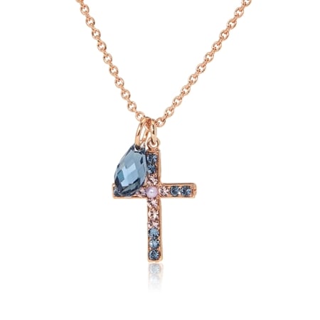Mariana Cross & Crystal Necklace 18ct RGP - TVSN