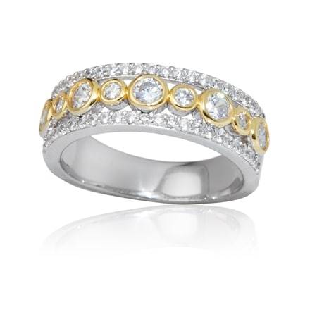 Diamonesque by Charlie Lapson 1.08ct tw Bezel Anniversary Ring SS - TVSN