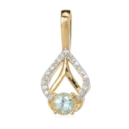 Gem Hunter 0.21ct Amblygonite & Dia. Accent Pendant 9ct YG - TVSN