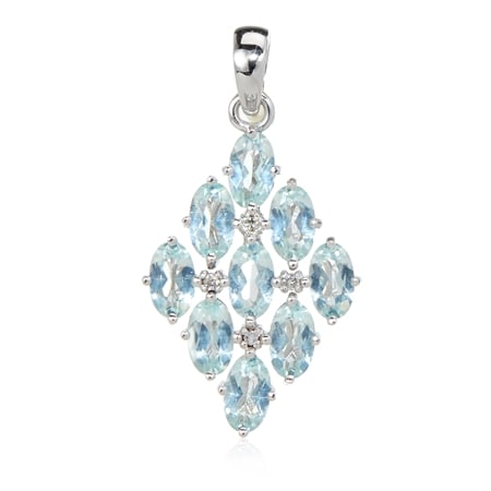 Gem Hunter 1.53ct Amblygonite & Dia. Accent Pendant 9ct WG - TVSN