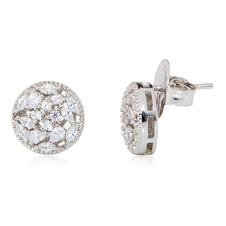 Charles Winston Diamonesque 1.2ct tw Cluster Stud Earrings Sterling ...