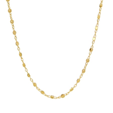 18ct Yellow Gold Italian Cube Link Necklace 46cm - TVSN