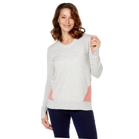 TVSN - LD & Co Birds Eye Trim Cashmere Blend Pullover