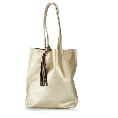 TVSN - Cadelle Pia Metallic Leather Shopper with Detachable Tassel