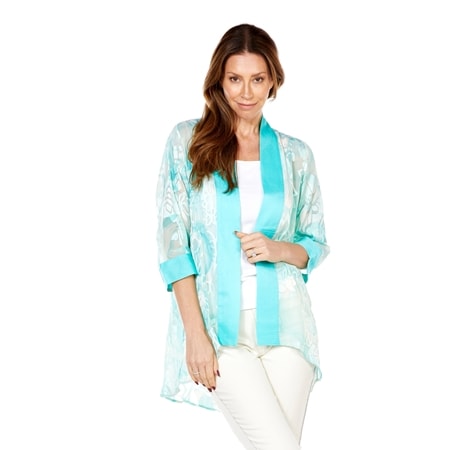 TVSN - Kelly's Kloset Mid Length Burnout Hi Lo Jacket w/ Sleeve