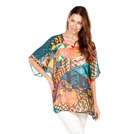 TVSN - Kelly's Kloset Short Length Scoop Neck Shaped Side Kaftan