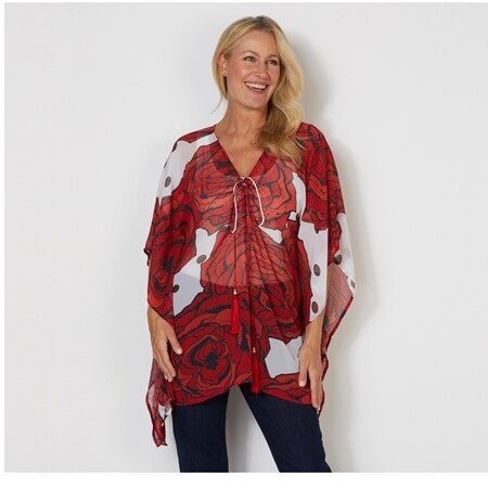 TVSN - Kelly's Kloset Basic Short Length Lace Up Kaftan