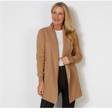 TVSN - Cashmasoft Cashmere Waterfall Textured Cardigan