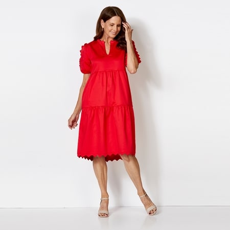 TVSN - Marco Polo Scalloped Detail Dress