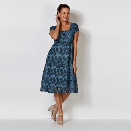 TVSN - Holmes & Fallon Square Neck Double Print Dress