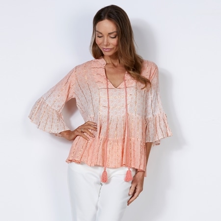 TVSN - Caju Design Caju Double Dip-Dye Blouse w/Lurex