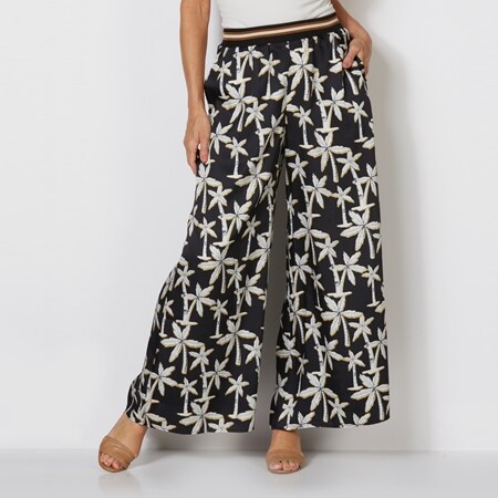 TVSN - Holiday Tropics Retro Palm Print Pants