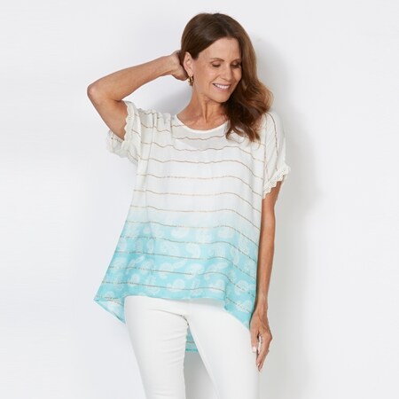 TVSN - Vintage by Naudic Split Print Tilly Top