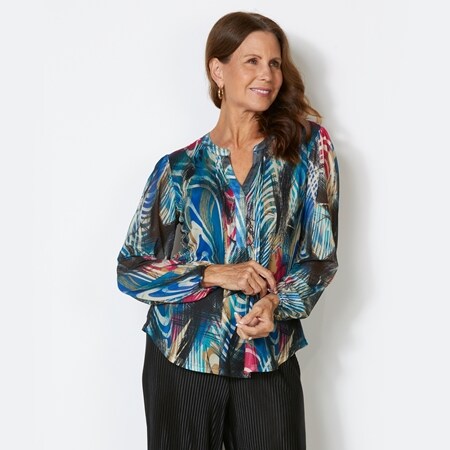 TVSN - Cordelia St Pintuck Mesh Top