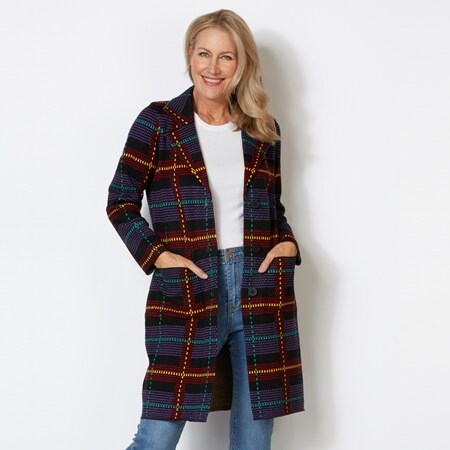 TVSN - Alison Sheri Multi Check Coatigan