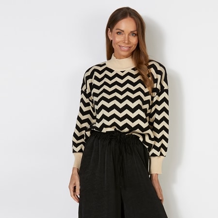 TVSN - Brave + True Zig Zag Knit Sweater