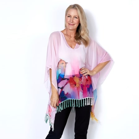 Kelly's Kloset Short Length Kaftan with Fringing - TVSN