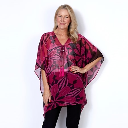 TVSN - Kelly's Kloset Mid Length Lace Up Front Kaftan
