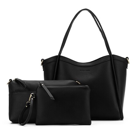 TVSN - Black Caviar Giulia Ladies 3 Piece Handbag Set w/Wristlet ...