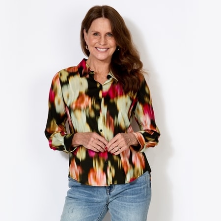 Liverpool LA Long Sleeve Button Front Woven Shirt - TVSN