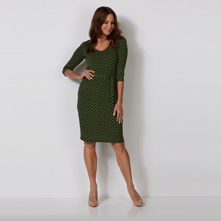 Sandra Soulos Arlo V Neck 3/4 Sleeve Dress - TVSN