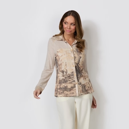 Boo Radley Long Sleeve Blouse with Print - TVSN
