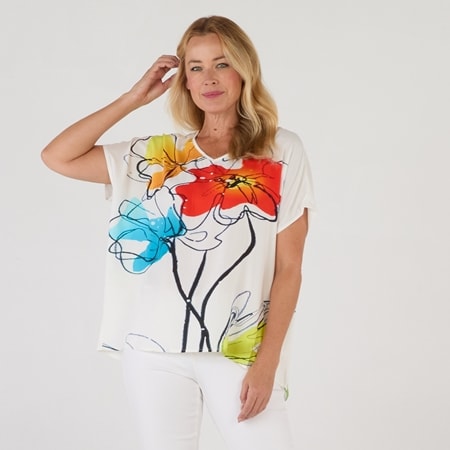 Cordelia St Floaty Print Top - TVSN