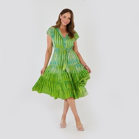 Holmes & Fallon Dip Dye Tiered Elastic Waist Dress - TVSN