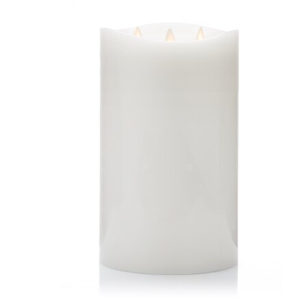 TVSN - Luminara 25cm Real Wax 3 Flame- Effect Indoor Pillar Candle