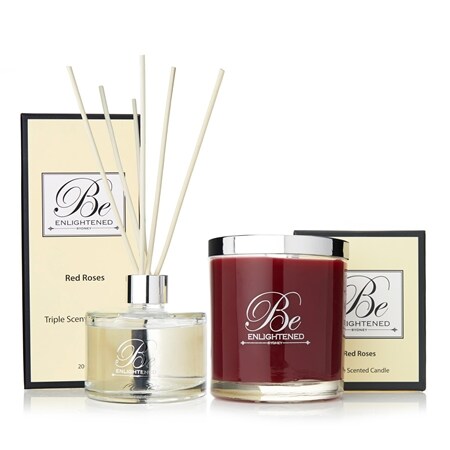 TVSN - Be Enlightened Red Roses Candle & Diffuser Duo