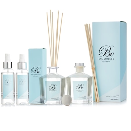 TVSN - Be Enlightened Triple Scented Summer Fresh 4 Piece Diffuser& Room Spray Set