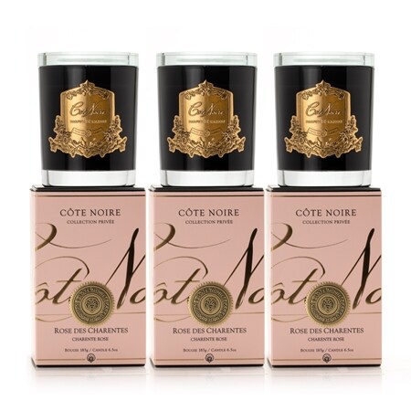 TVSN - Cote Noire Charente Rose Candle Trio 3 x 185g