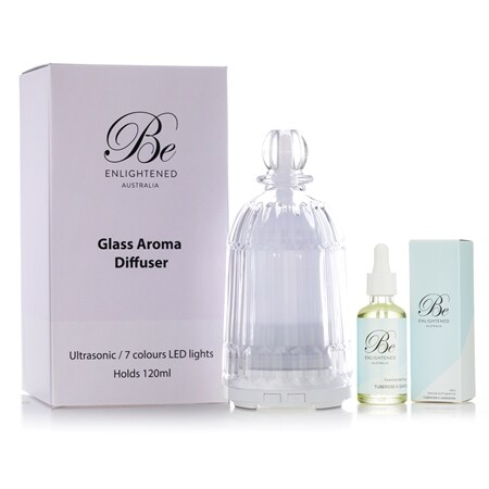 TVSN - Be Enlightened Small Glass Diffuser with LED Lights and 50ml Oil